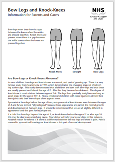 Bow legs and knock-knees: information for parents and carers | RHCG