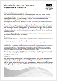 Heel pain in children: advice for parents and carers | RHCG